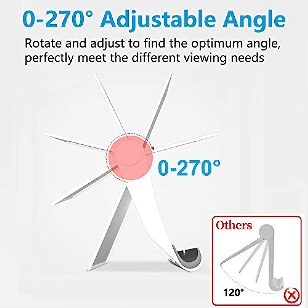 VOVIGGOL 2 Pack Cell Phone Stand for Desk, Foldable Cell Phone Holder Mobile Stand Phone Dock, Adjustable Tablet Stand Holder Compatible with iPhone 12 iPhone 11 Pro Xs X 8 iPad Samsung (Black)