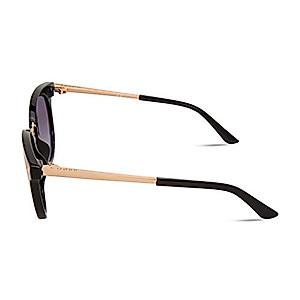 GUESS Women's Stud Acccent Round Sunglasses, Shiny Black, 52mm