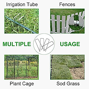 GROWNEER 100 Packs 6 Inches Heavy Duty 11 Gauge Galvanized Steel Garden Stakes Staples Securing Pegs for Securing Weed Fabric Landscape Fabric Netting Ground Sheets and Fleece