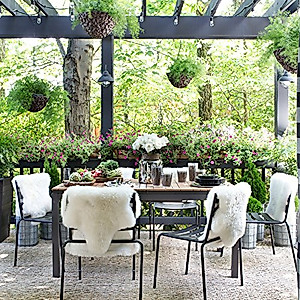 SAFAVIEH Sheep Skin Collection 4' x 6' Natural / White SHS211A Handmade Rustic Glam Genuine Pelt 3.4-inch Extra Thick Area Rug