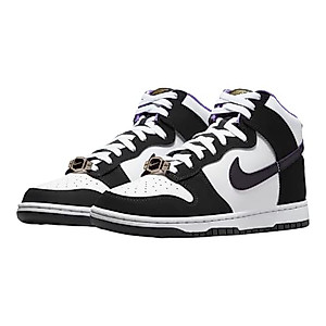 Nike Men's Dunk High Retro Shoes, Black White Actiongrape Black, 11.5