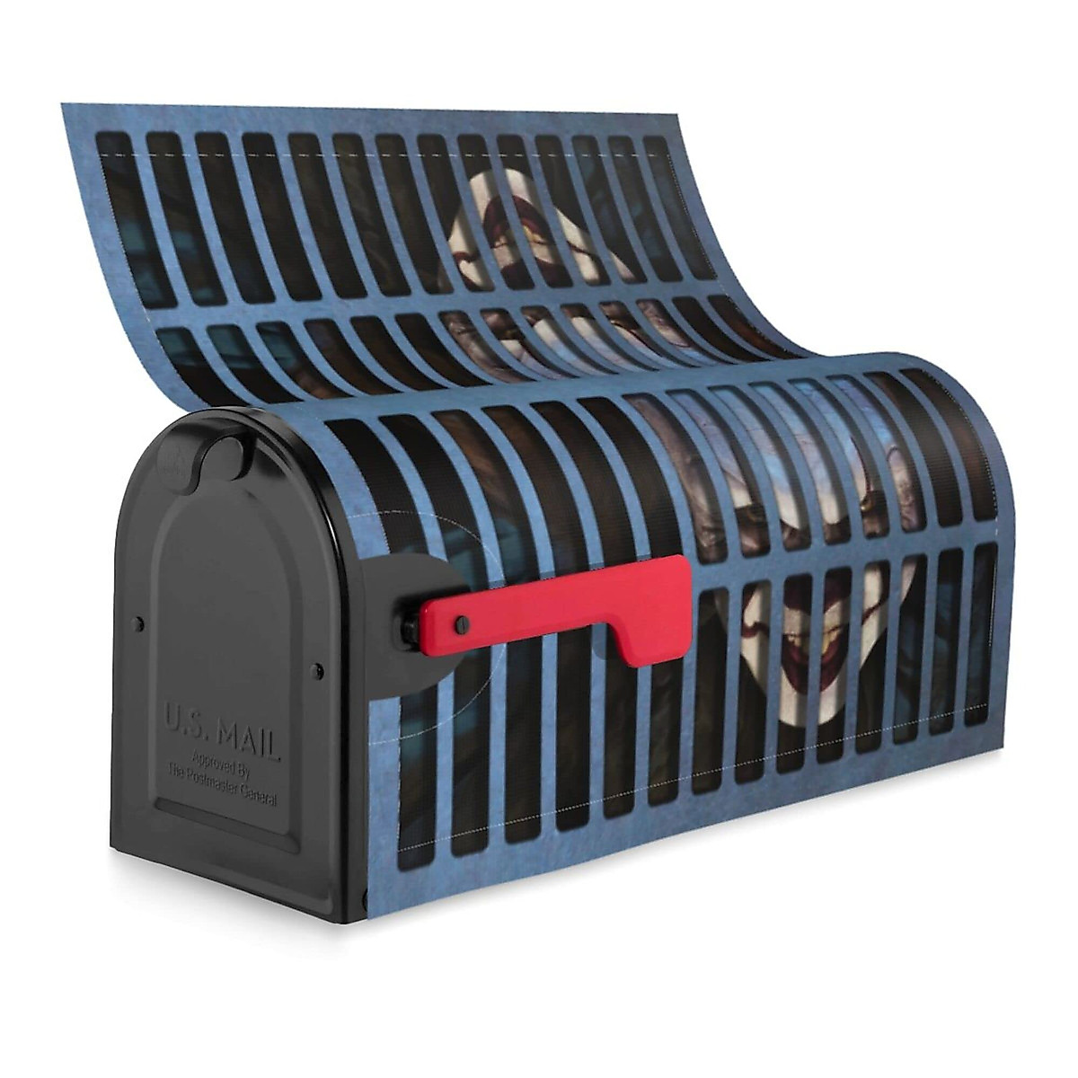 Halloween Horror Clown Magnetic Mailbox Cover Festive Mailbox Wraps Funny Post Letter Box Cover Home Garden Decor Standard Size 18" X 21"