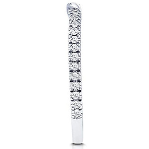 Kobelli Lab Grown Diamond Notched Shadow Wedding Band 1/8 CTW 14k White Gold (DEF/VS), 7