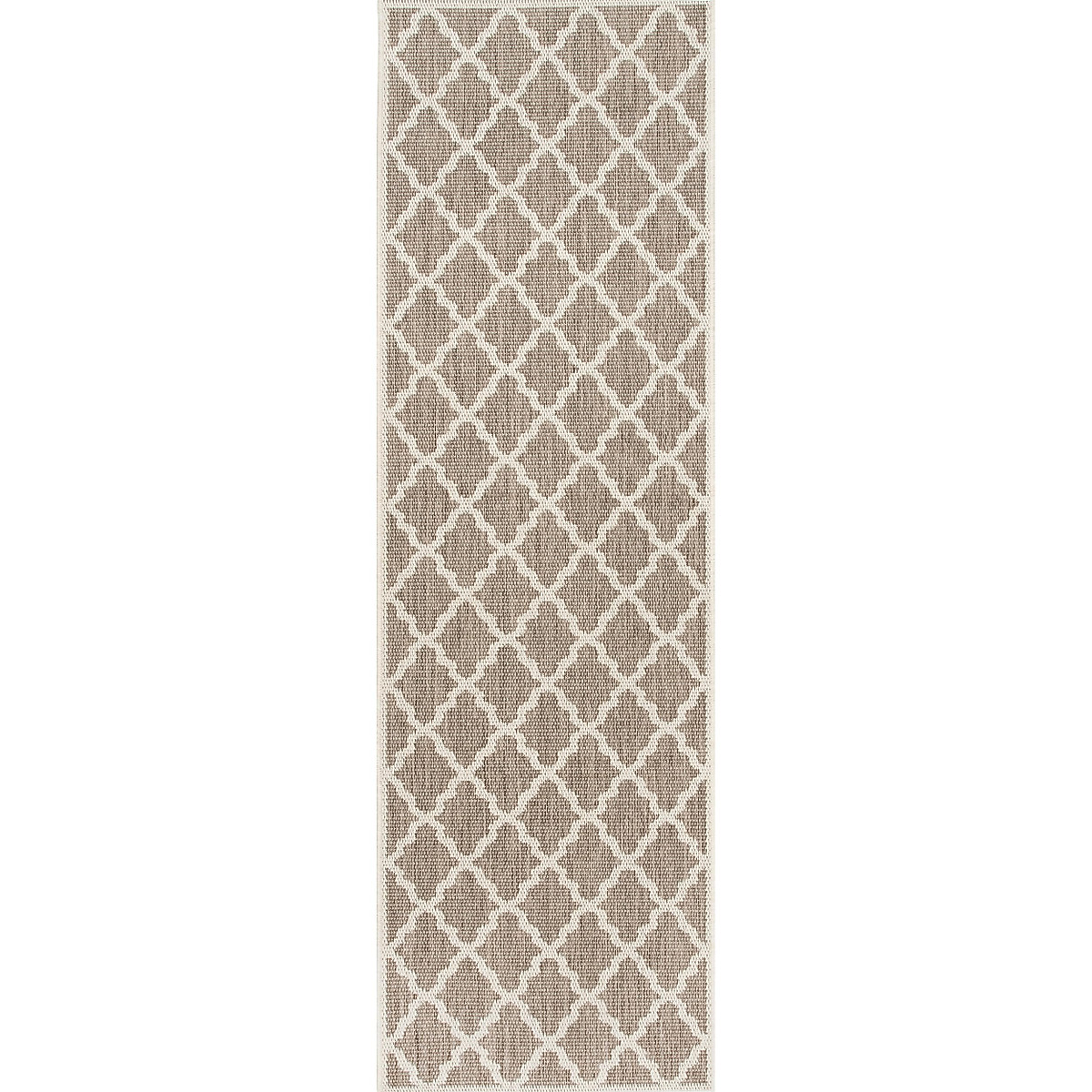 nuLOOM 2' x 8' Outdoor Performance Area Rug, OEKO-TEX Certified, Weather Resistant, High Traffic, Patio, Balcony, Outside, Gina Taupe