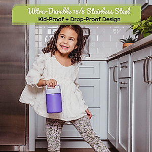 WeeSprout Insulated Stainless Steel Lunch Thermos, Soup Thermos for Hot & Cold Foods, 12 oz Food Jar for Kids, Kid-Friendly Handle, Leakproof Food Container, Termos Para Comida Caliente