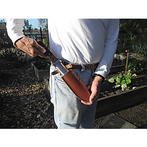 RiverView Enterprise Knife Sheath Riveted Genuine Leather - Up to 7-inch Single/Double Edge Blade – Riveted Belt & Handle Loops – Hori Hori, Hunting, Camping, Fishing, Tactical, Outdoor