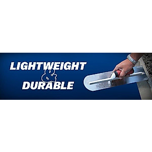 MARSHALLTOWN 16 x 4 inch Rounded Front High Carbon Steel Finishing Trowel, Concrete Tools, DuraSoft Handle, XtraLite Mount, MXS66RED