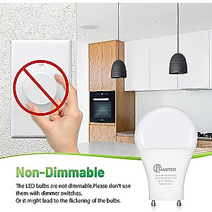 CFMASTER GU24 Led Light Bulb, 9W(100W Equivalent), 5000K Daylight, A19 Shape GU24 Light Bulb, 800 Lumens GU24 Led Bulb, CRI 85, Non-Dimmable ETL Listed(2-Pack)