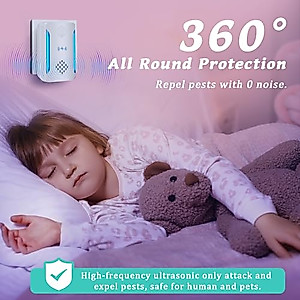 6 Packs Ultrasonic Pest & Insect Repeller, Upgraded Indoor Ultrasonic Repellent for Mosquitoes, Roaches, Flies, Mouse, Geckos, Spiders, Electronic Plug in Pest Control, 2 Mode Switching