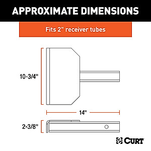 CURT 31001 10-3/4-Inch Non-Skid Trailer Hitch Step for 2-Inch Receiver