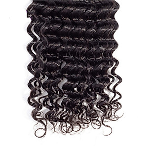 Hair Extensions, Wigs & Accessories Malaysian Deep Wave Hair Bundles 8-28 inch 100% Human Hair Weave Remy Hair Natural Color 4 pcs for Women (Stretched Length : 22 24 26 28)