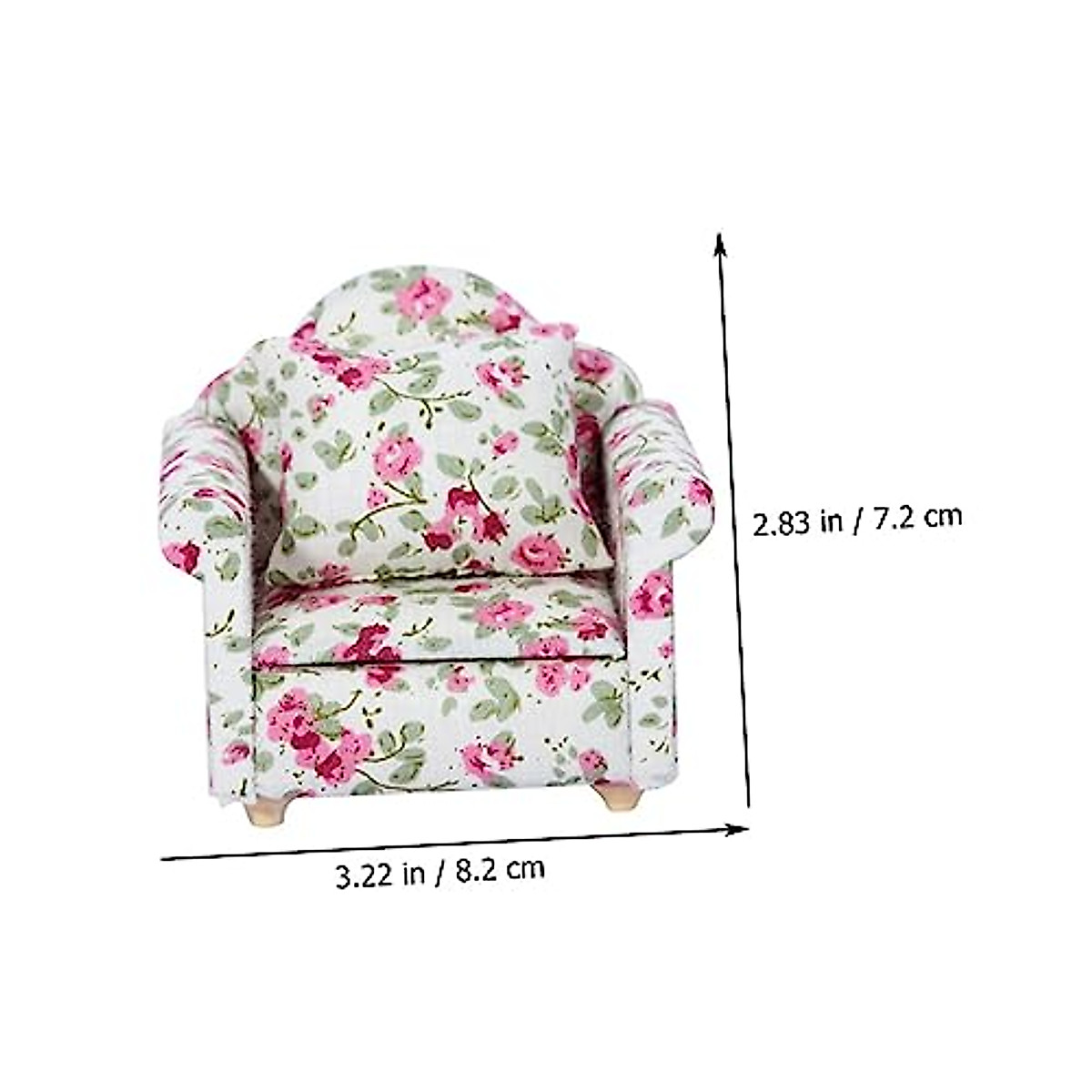 Homoyoyo Mini Sofa Bench Pillow Floral Pillow Daybed Pillows Mini House Furniture Sofa Decoration Mini Sofa Exquisite Mini Sofa Model Wooden Mini House Supply Decorative Mini Sofa Fine Baby