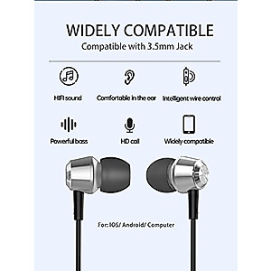 HAPPYAUDIO W1 Stereo Headphones for 3.5mm Jack with Metal bass with Microphone for Game Sports Call up