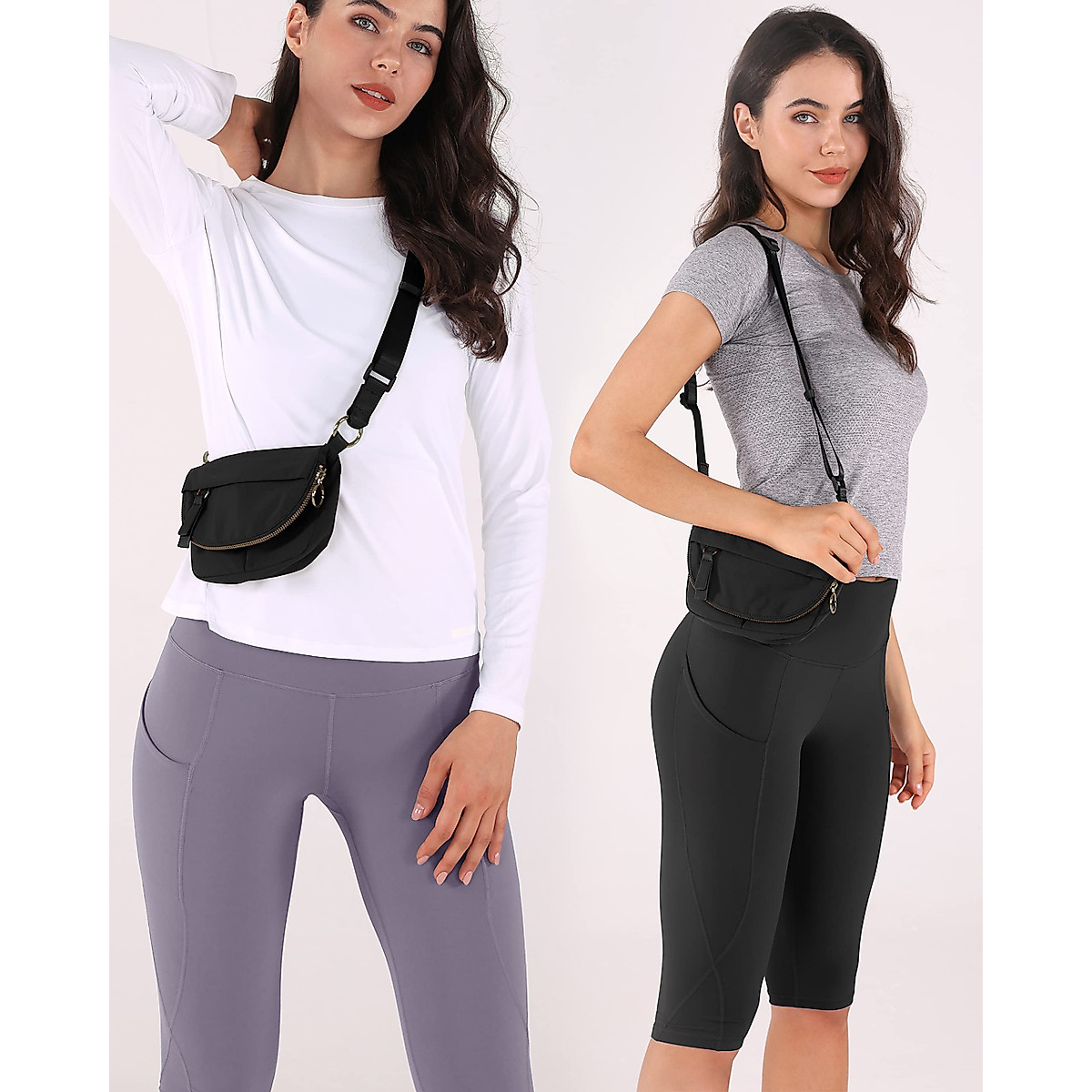 ODODOS 1.2L Mini Crossbody Bag with Adjustable Strap Festival Bag Fanny Pack for Outdoor, Workout, Travel, and Casual, Black