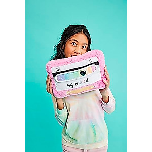 iscream Mood Meter Fur & Fleece 11" x 7" Pillow with Embroidered Accents