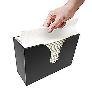 Essentially Yours Acrylic Folded Paper Towel Holder - Wall Mounted or Freestanding | Dispenser for Multifold, Trifold, and C Fold Napkins (Black)