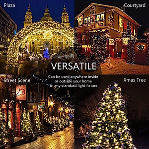 hopolon 328FT 800LED Christmas String Lights Outdoor, Upgraded Super Bright V8 Led String Lights Outdoor, 8 Modes Romantic Fairy Lights for Home Wedding Patio Garden Tree Party Decor(Warm White)