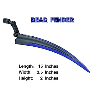 RNX Blue Mountain Bike Mud Guard Front and Rear Fenders Set, Wide, Universal, Adjustable