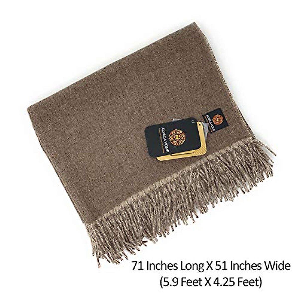 Alpaca Home | 100% Baby Alpaca Wool Sofa Throw Blanket - Two Sided, Hypoallergenic & Dye Free - Perfect for Snuggling (Ivory / Heather)