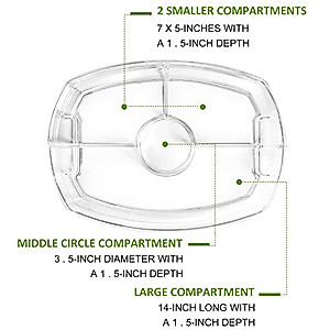IVYHOME Fruit Ice Serving Tray, Chilled Veggie Tray, Shrimp Cocktail Serving Dish, Appetizer Serving Platter for Parties, with Lid and 4 Compartments