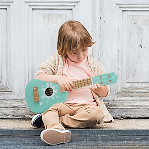 Pidoko Kids Toy Guitar Wooden Ukulele - Mint Blue - Musical Toys for Toddlers Boys and Girls