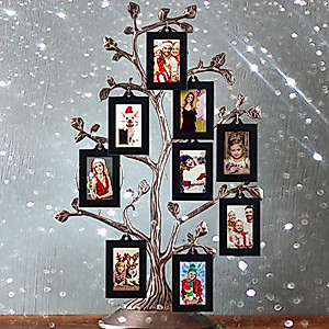 Jetec 12 Pieces Christmas Hanging Picture Frame Ornaments Hanging Family Photo Frames Display Christmas Tree Decorative Frame for Christmas Photo Picture Tree Display Decorative Table Home Decor
