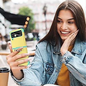 BENTOBEN for Samsung Galaxy Z Flip 3 Case, Z Flip 3 5G Case, Heavy Duty 2 in 1 Full Body Rugged Shockproof Protection Cover with Ring Women Men Covers for Galaxy Z Flip 3 6.7”, Yellow Lemon