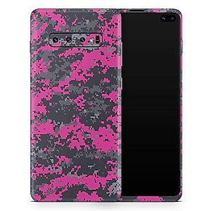 DesignSkinz Hot Pink and Gray Digital Camouflage Protective Vinyl Decal Wrap Skin Cover Compatible with The Samsung Galaxy S20 (Screen Trim & Back Glass Skin)