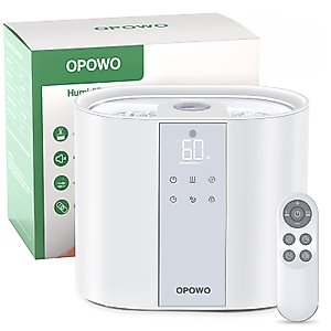 OPOWO Humidifier for Bedroom Cool Mist for Plants, 5.5L Top Fill Air Humidifier for Large Room, Essential Oil Diffuser, Lasts up to 55H, Sleep Mode, Timer, Touch and Remote Control, Auto Off