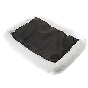 Long Rich HCT ERE-001 Super Soft Sherpa Crate Cushion Dog and Pet Bed, White, By Happycare Textiles, Standard style, 24 x 18 inches