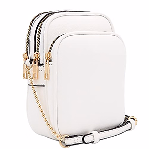 FashionPuzzle Multi Pocket Casual Crossbody Bag (White) One Size