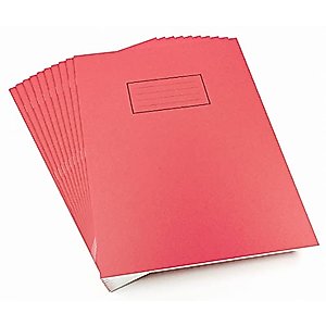 Silvine A4 Red Exercise Book, Lined With Margin - 80 Pages (Pack of 10)