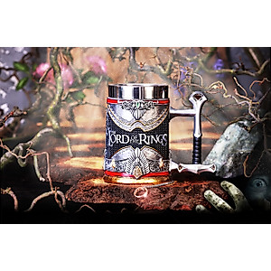 Nemesis Now Lord of the Rings Merchandise Tankard, Hand-Painted Resin Beer Mug with Removable Insert, 15.5cm - Aragorn