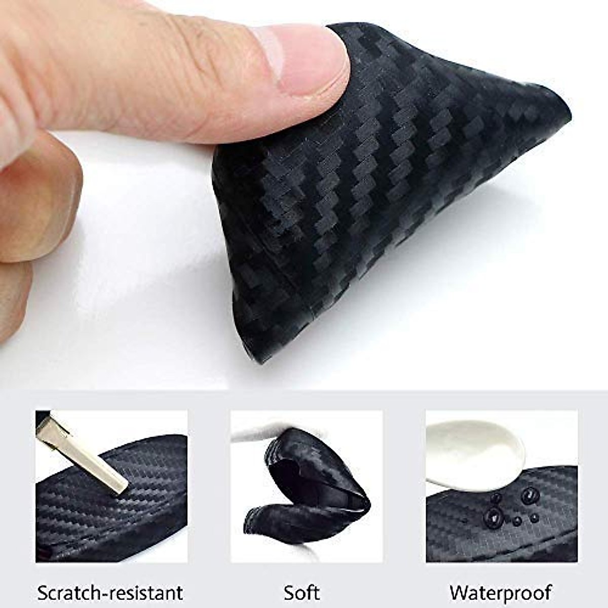 iJDMTOY Carbon Fiber Pattern Soft Silicone Key Fob Cover Case Compatible with Audi A3 A4 A5 A6 A7 A8 Q3 Q5 Q7 TT Gen1 Smart Key