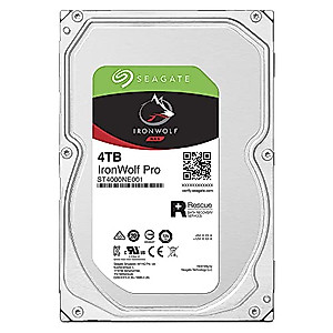 Seagate IronWolf Pro 4TB NAS Internal Hard Drive 3.5 Inch SATA 6Gb/s 7200 RPM 128MB Cache (ST4000NE001) (Renewed)