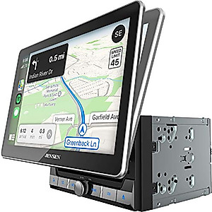 Jensen CAR8000 10.1" Extra Large Touchscreen CD/DVD Multimedia Receiver with Apple CarPlay and Android Auto l MP4 Video Playback l Built-in Bluetooth with A2DP Music Streaming and Phonebook Support