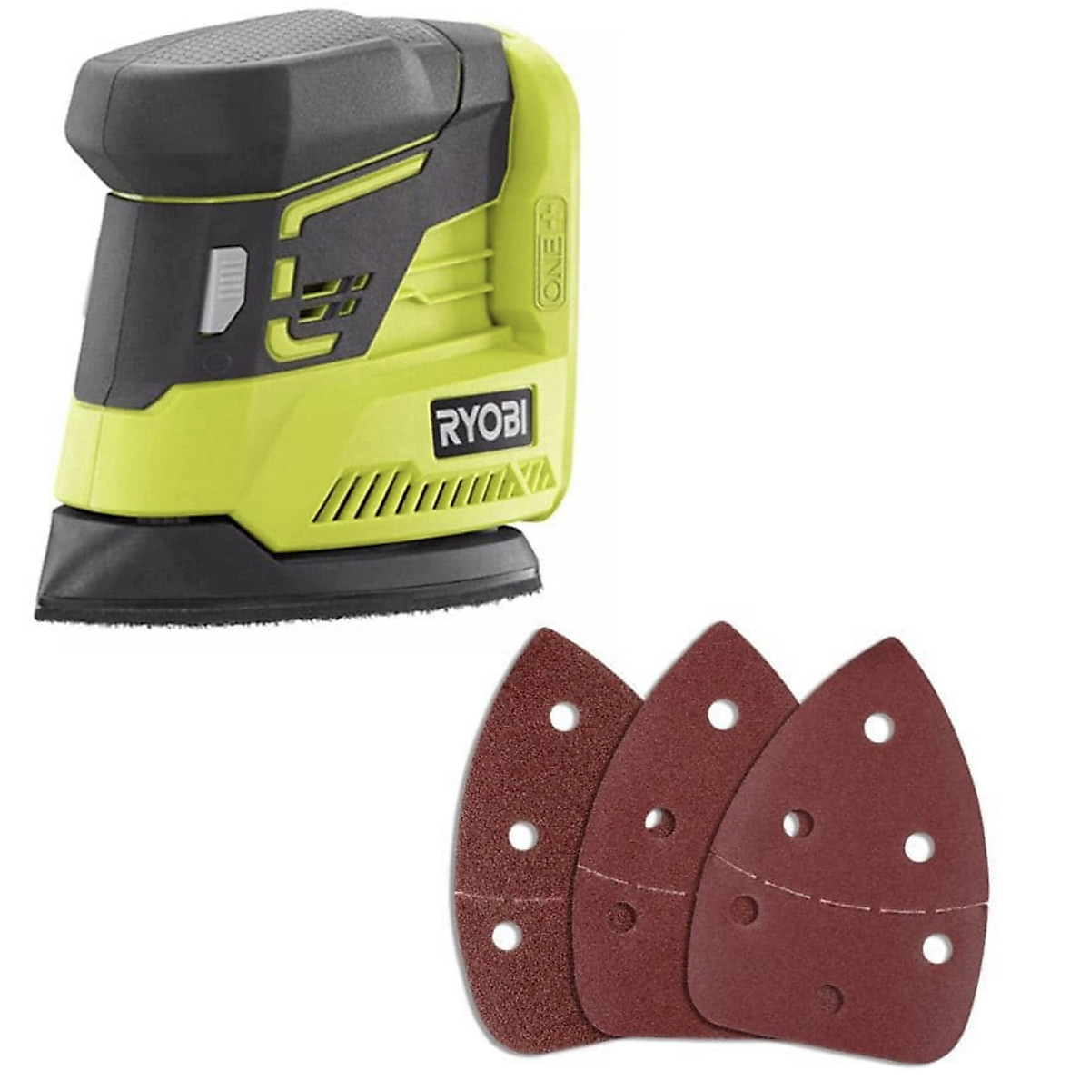 Buho Cordless Power Sander Accessory Bundle -18 Volt with Ryobi 5 Inch Random Orbit Sander Corner Cat Finish Sander Pocket Flashlight (Bare Tool Items No Battery Included)