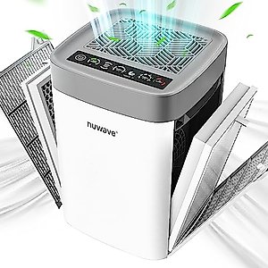 Nuwave Air Purifiers for Home Large Room Up to 1130 Sq Ft, Portable Air Purifier with H13 True HEPA & Carbon Filter for Allergies Pet Dander Smoke Dust, 18dB Quiet for Bedroom, Energy Star Certified