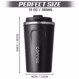 Travel coffee mugs spill-proof and leak-proof, reusable coffee cups with lids, stainless steel vacuum thermos coffee tumblers,thermal insulation cups for men and women hot & cold drinks