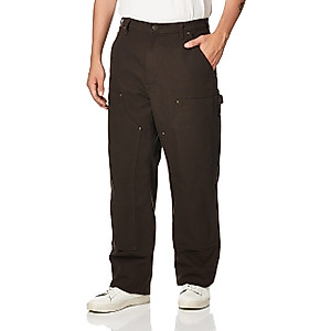 Carhartt Men's Loose Fit Washed Duck Double-Front Utility Work Pant, Dark Brown, 42W x 32L