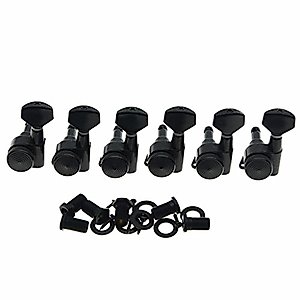 Dopro Black Locking Guitar Tuners Left Handed 6 Inline Tuning Keys Machine Heads Korea Made
