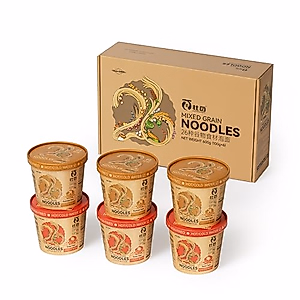 Zhuangmian Vegan Noodles, Non-Fried Ramen Noodles, Flaxseed Oil, Tomato & Mushroom Flavor, Low-Fat High-Fiber, 6-Pack (600g)