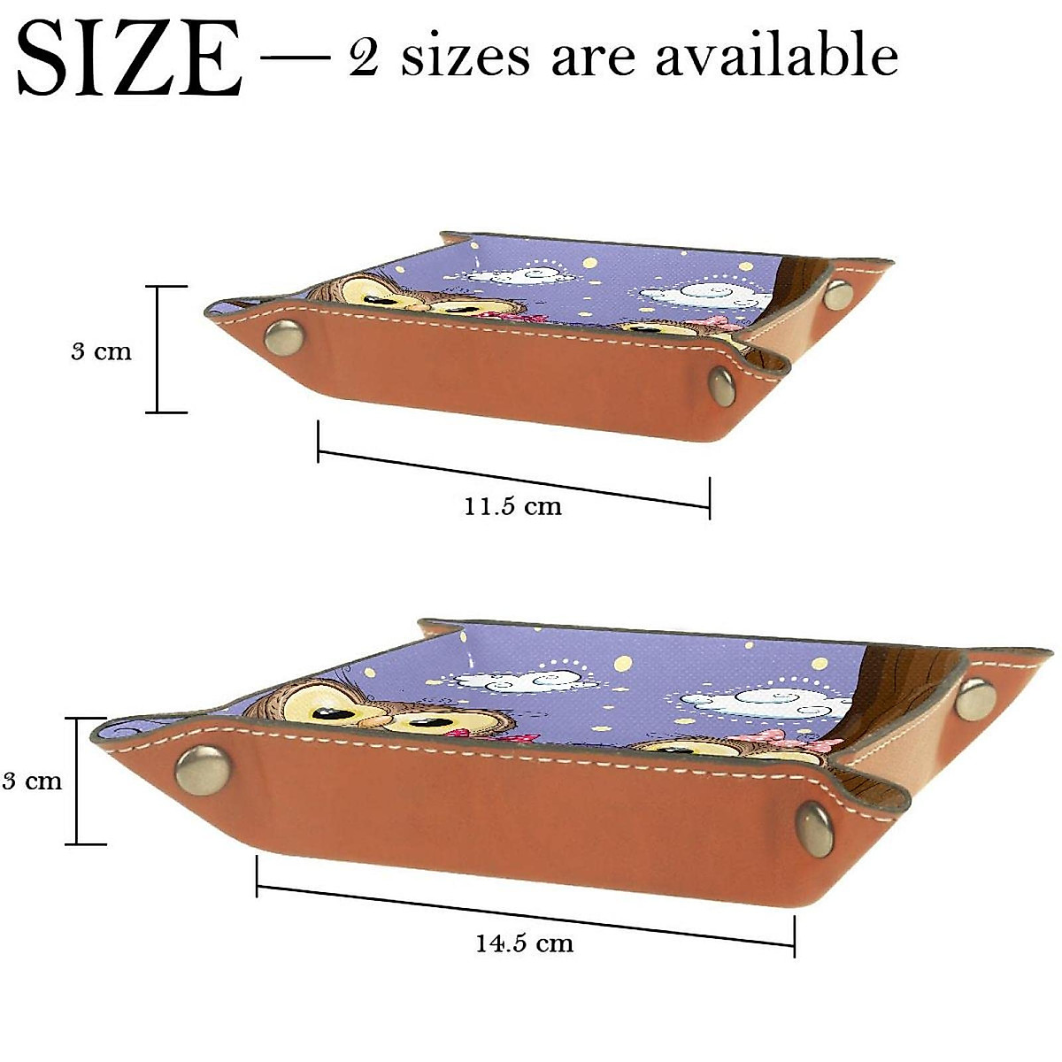 PU Leather Dice Trays Folding Portable Dice Rolling Tray Holder Storage Box for ice Games RPG DND and Table Games, Owls Family