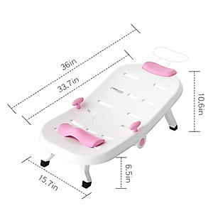 Fedicelly Toddler Shampoo Chair Bather Girls, Kids Hair Washing Bath Seat, Children Head Hair Rinser Salon Chair(Pink)