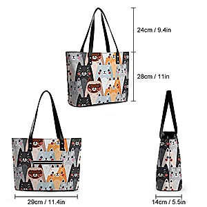 Womens Handbag Cat Leather Tote Bag Top Handle Satchel Bags For Lady