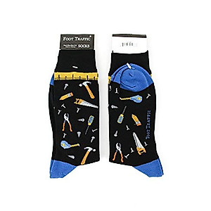Foot Traffic Men's Socks, Fun Special-Interest Socks, Sizes 7–12 (Tools)