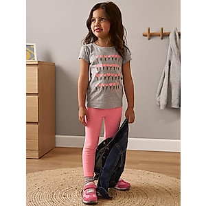Simple Joys by Carter's Girls' Short-Sleeve Shirts and Tops, Pack of 3, Grey Hearts/Pink Dinosaur/White Text Print, 3T