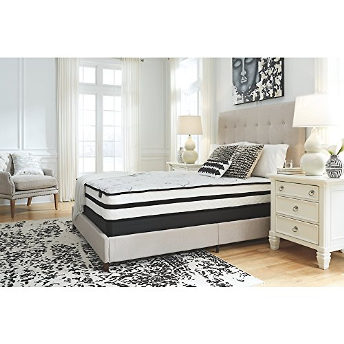 Signature Design by Ashley Chime 10 Inch Medium Firm Hybrid Mattress, CertiPUR-US Certified Foam, Full