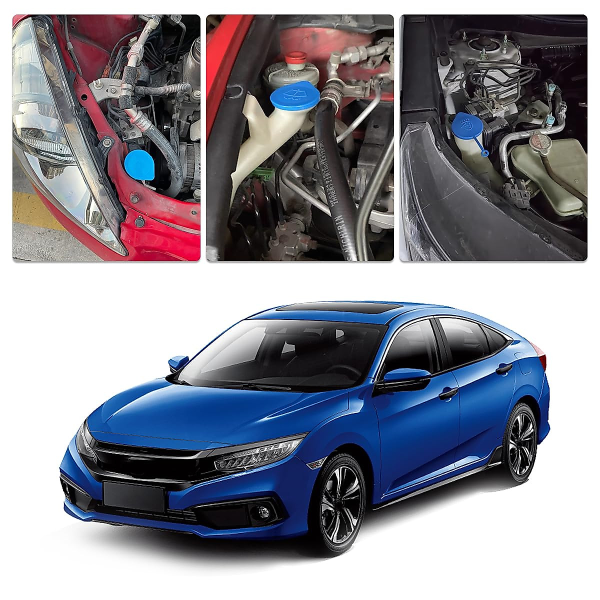 Kewucn Windshield Washer Fluid Reservoir Cap, Windshield Wiper Fluid Cap Replacement, Auto Tank Liquid Bottle Washer Fluid Cap, OEM 38513-SB​​0-9613 76802-SN7-G05 Vehicle Accessories