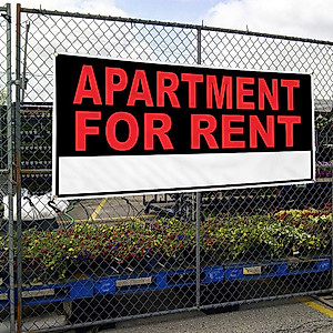 Vinyl Banner Multiple Sizes Apartment for Rent Business A Business Outdoor Weatherproof Industrial Yard Signs Red 4 Grommets 24x36Inches